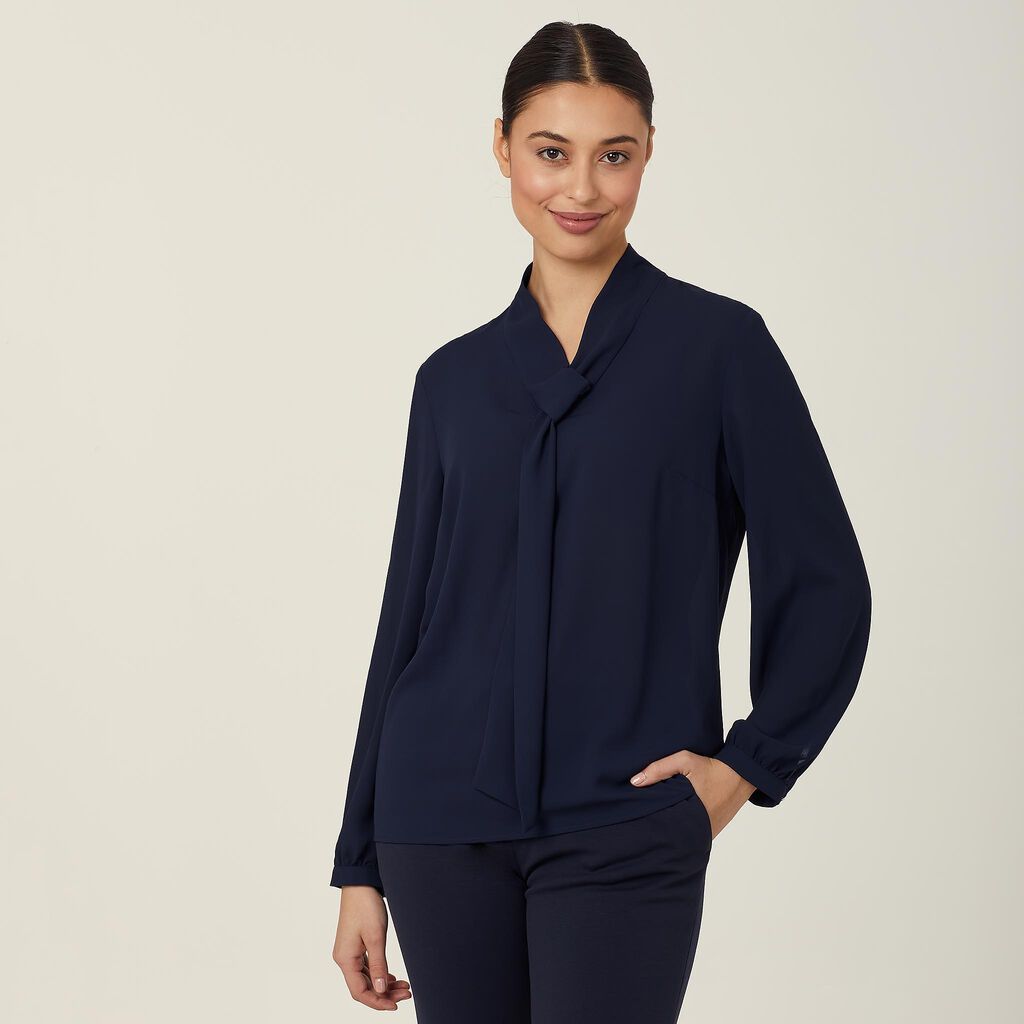 GEORGIE TIE NECK BLOUSE – Workwear Branding